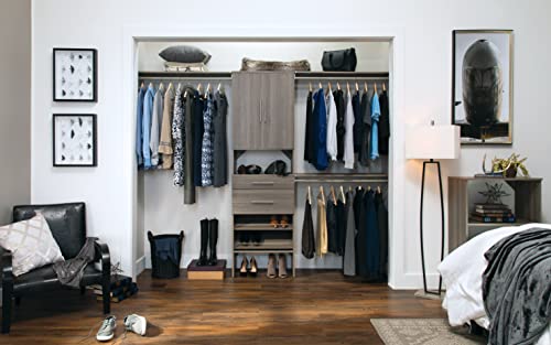 ClosetMaid SuiteSymphony Wood Closet Door Set Pair, Add On Accessory, Modern Style, for Storage Clothes, for 25 in. Units, Graphite Grey/Satin Nickel