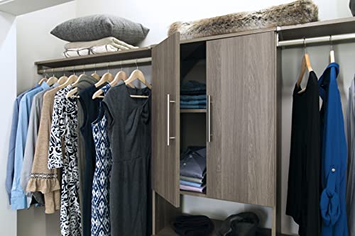 ClosetMaid SuiteSymphony Wood Closet Door Set Pair, Add On Accessory, Modern Style, for Storage Clothes, for 25 in. Units, Graphite Grey/Satin Nickel