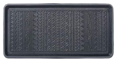 HF by LT Boho Rubber Boot, 32 x 16 inches, One-Piece Seamless Construction, Durable Vulcanized Rubber, Year Round Use Indoors or Outdoors, Black