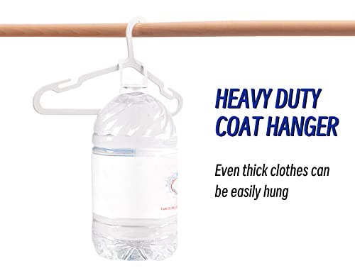Yishyfier Plastic Clothes Hangers 16.5 Inches,Durable & Space Saving Coat Hanger Laundry/Daily Use,4mm Heavy Duty White Hangers for Coats,Jackets,T-Shirt,Pants & Dress(40Pack