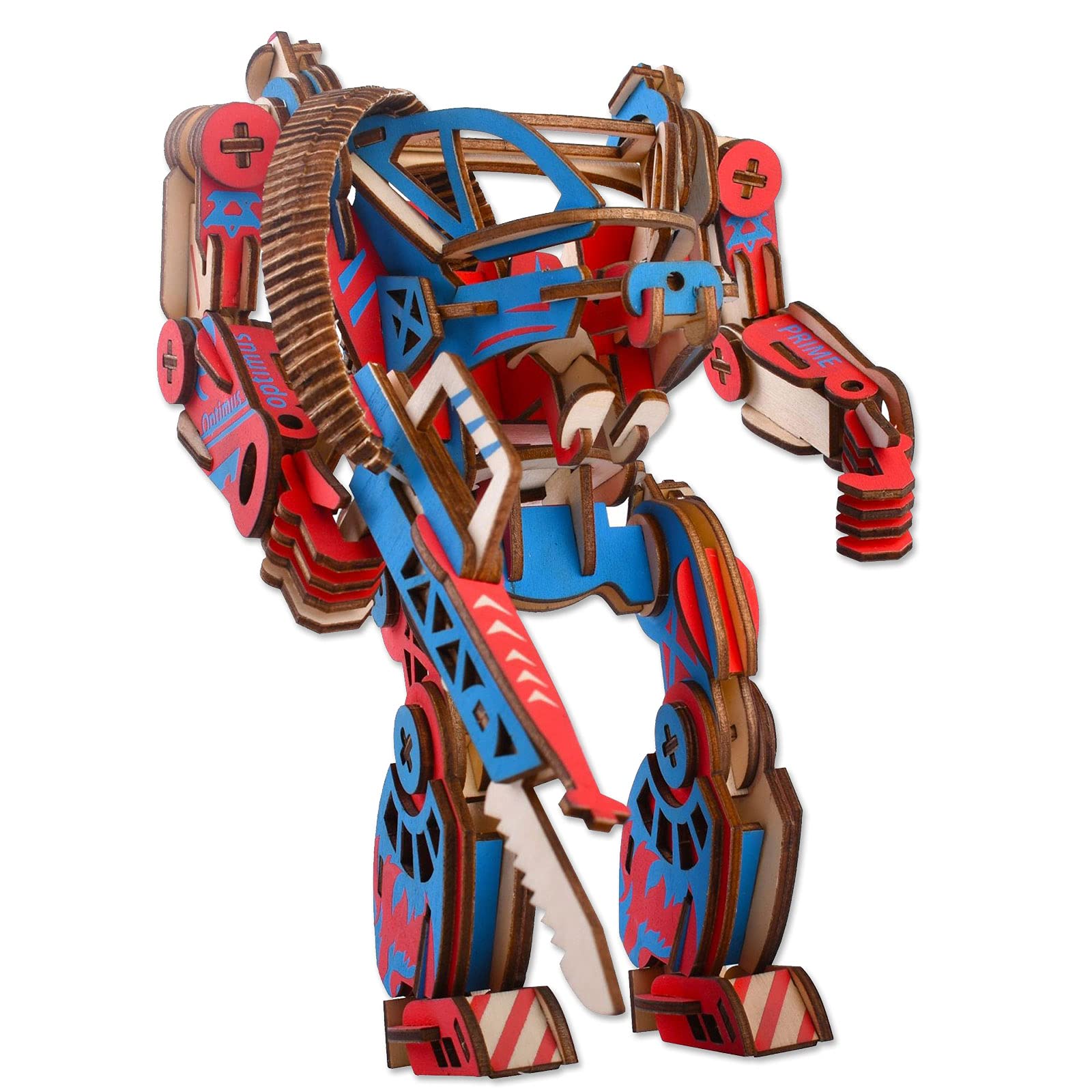 3D Wooden Puzzle DIY Robot Mechanical Armor Model Wood Craft Kit Laser-Cut Kits Engineering Gears Set Assembly