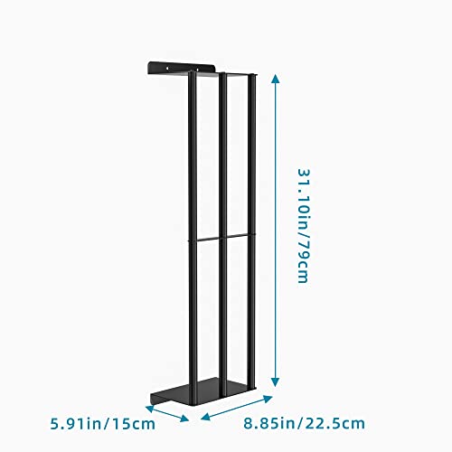Susswiff Towel Racks for Bathroom, Towel Storage Wall Mounted, Rolled or Folded Towel Holder with 3 Bars, Sturdy and Large Capacity, Matte Black, Suitable for Bathe Towels and Hand Towels