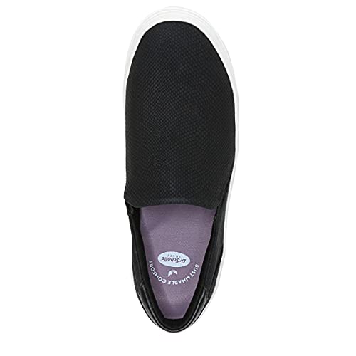 Dr. Scholl's Shoes Womens Madison Next Platform Wedge Slip On Fashion Sneaker,Black Snake,7.5