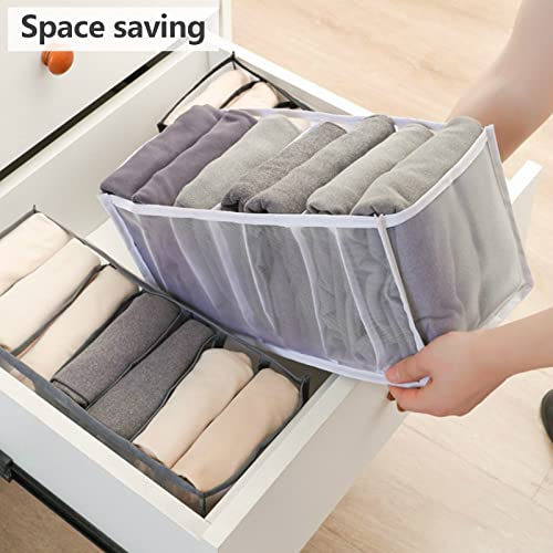 3 PCS Wardrobe Clothes Organizer, 7 Grids Clothes Organizer for Folded Clothes, Space Saving, Easy to Clean, Can be Used as Drawer Organizers for Clothing, Suitable for Pants Shirts Panty