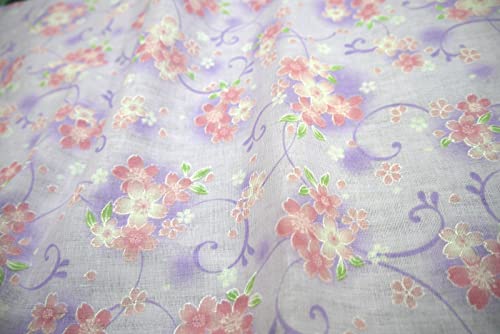 MIKURA Double Gauze Tenugui, Japanese Towel, Sakura, Cherry Blossom (Purple)
