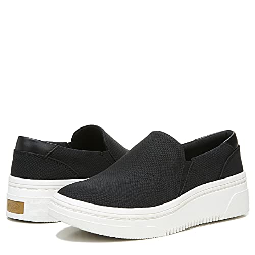 Dr. Scholl's Shoes Womens Madison Next Platform Wedge Slip On Fashion Sneaker,Black Snake,7.5