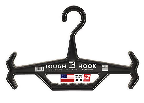 Tough Hook Original Multipurpose Heavy Duty Hanger | 200 lb Capacity | USA Made |for Heavy Gear & Equipment (Tactical Gear, Backpacks, Body Armor, Plate Carrier Vests, Lead Aprons, Scuba BCDs)