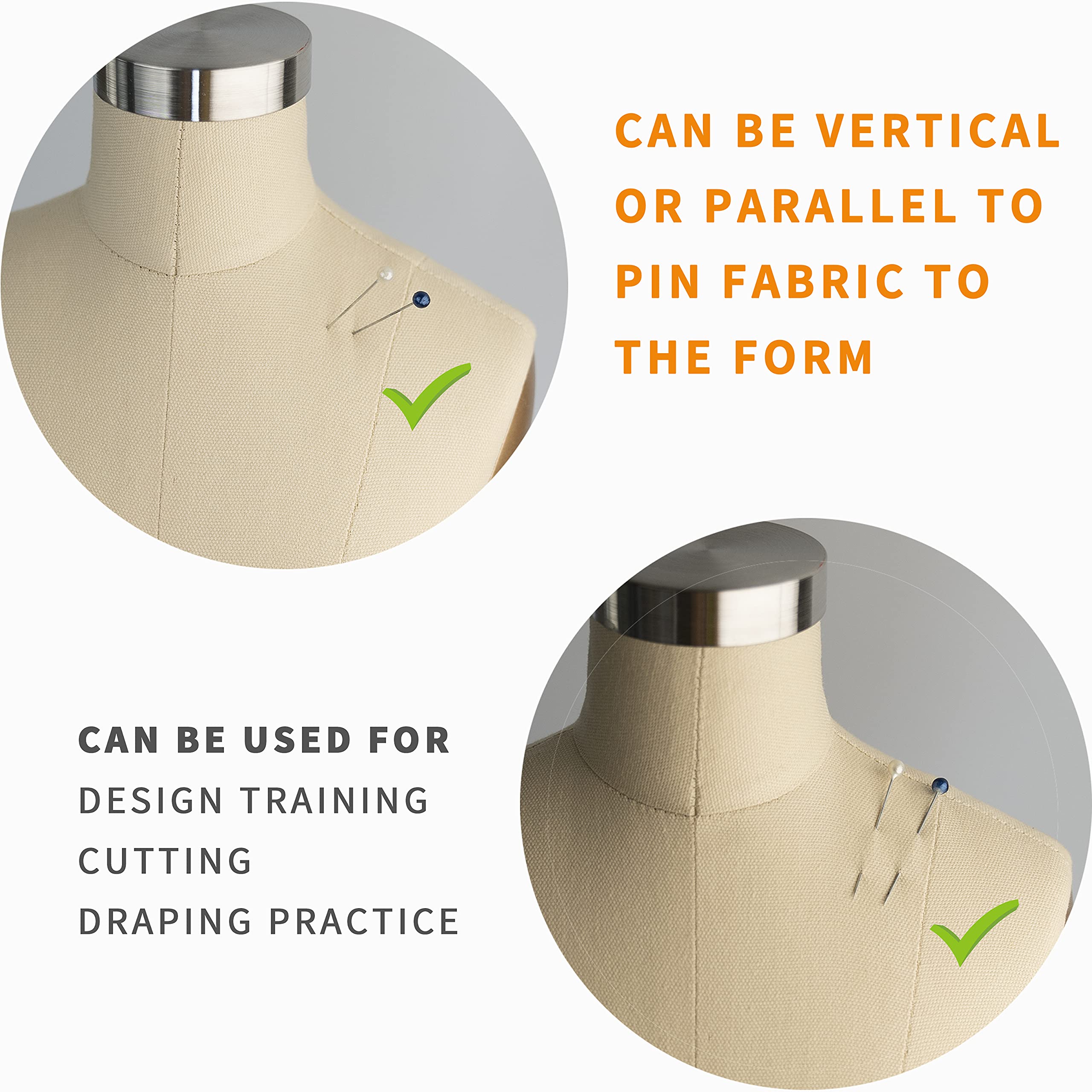 lavandeform Half Scale Dress Form(Not Adult Full Size) 1:2 Miniature Sewing Half Size Mannequin. straightly into Body Inside, Fully Pinnable Dressmaker Dummy. (Black)