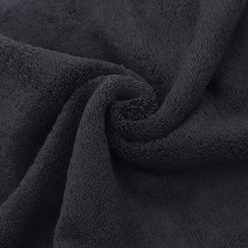 Monogrammed Hand Towel, Personalized Gift, Set of 2- White Block Letter Embroidered Towel - Extra Absorbent 100% Turkish Cotton - Soft Terry Finish - Initial M Black