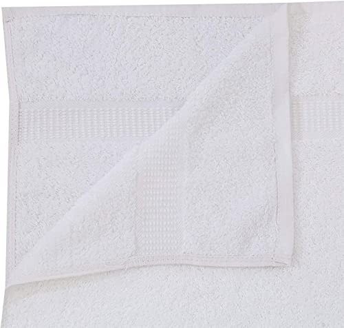 GOLD TEXTILES 120 Pack Premium White Hand Towels 16x30 inches - 100% Ring Spun Cotton Luxury Soft Absorbent & Quick Dry, Large Bathroom Hand Towel Perfect for Hotel, Salon,Gym & Spa (120 White)