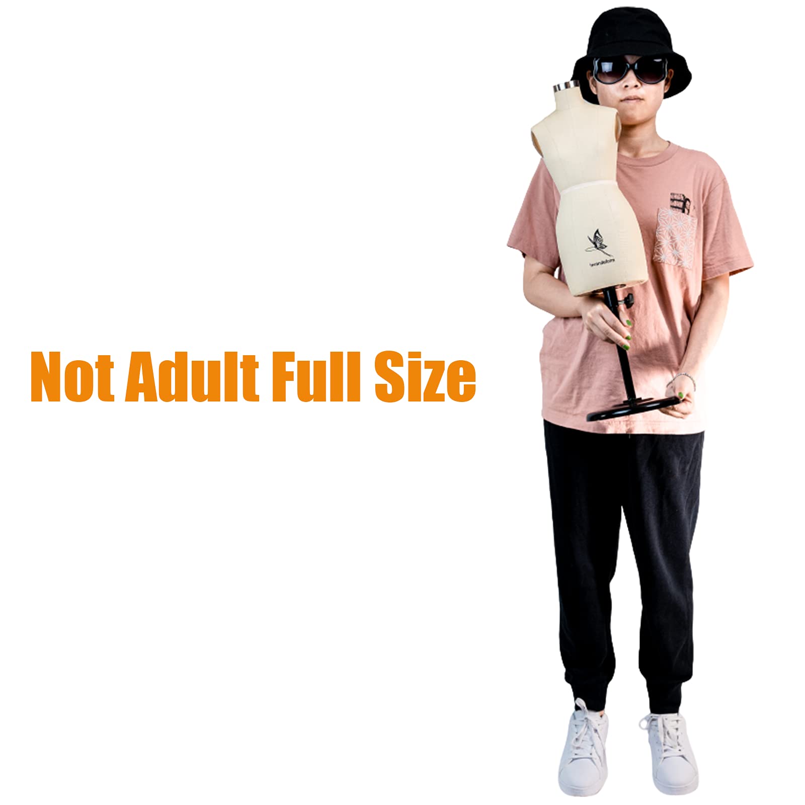 lavandeform Half Scale Dress Form(Not Adult Full Size) 1:2 Miniature Sewing Half Size Mannequin. straightly into Body Inside, Fully Pinnable Dressmaker Dummy. (Black)