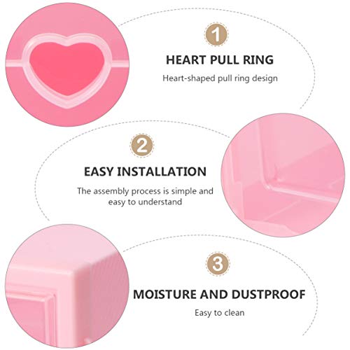 DOITOOL 6Pcs Plastic Shoes Boxes Stackable Shoe Organizer Bins Foldable Shoe Container Drawer Type Shoe Organizer (Pink)