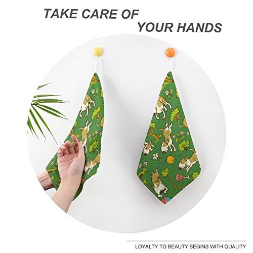 Lurnise Hand Towel Dog Tree Hand Towels Dish Towel Lanyard Design for Bathroom Kitchen Sports