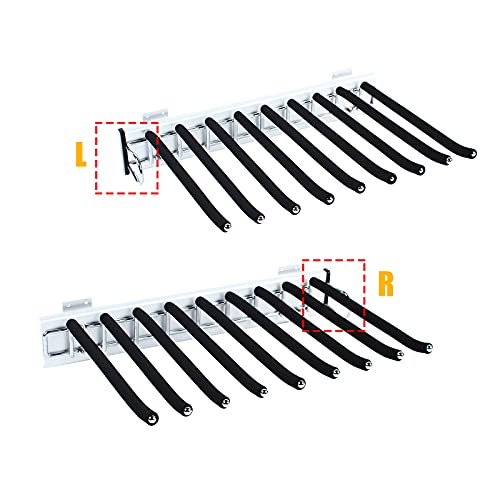 Pull Out Trousers Rack 9 Arms Closet Pants Hanger Bar Stainless Steel Hanger Rail Extendable Trousers Hanger for Clothes Towel Scarf Trousers Tie, 18.11x12.83in (Left Installation)