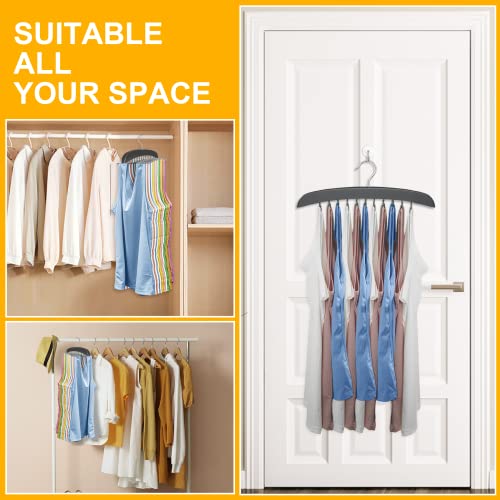 Resovo Upgrade Tank Top Hanger Closet Storage and Organizer for Closet Tank Top Organizer Space Saving 24 Metal Hooks Closet Organizer and Storage for Tank Top, Cami, Tie etc.