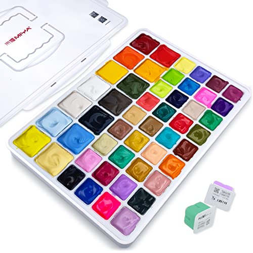 MIYA Gouache Paint Set 50 Colors - 36 * 30ml + 14 * 60ml, Jelly Cup Design Paints, Non Toxic for Artist, Student & Kids, Gouache Watercolor Painting…
