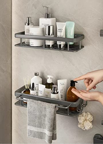 shower shelf for inside shower storage bathroom shower Organizer No Drilling ,Large Capacity,Rustproof Shower adhesive shower shelves shower wall caddy (Pack of 2)
