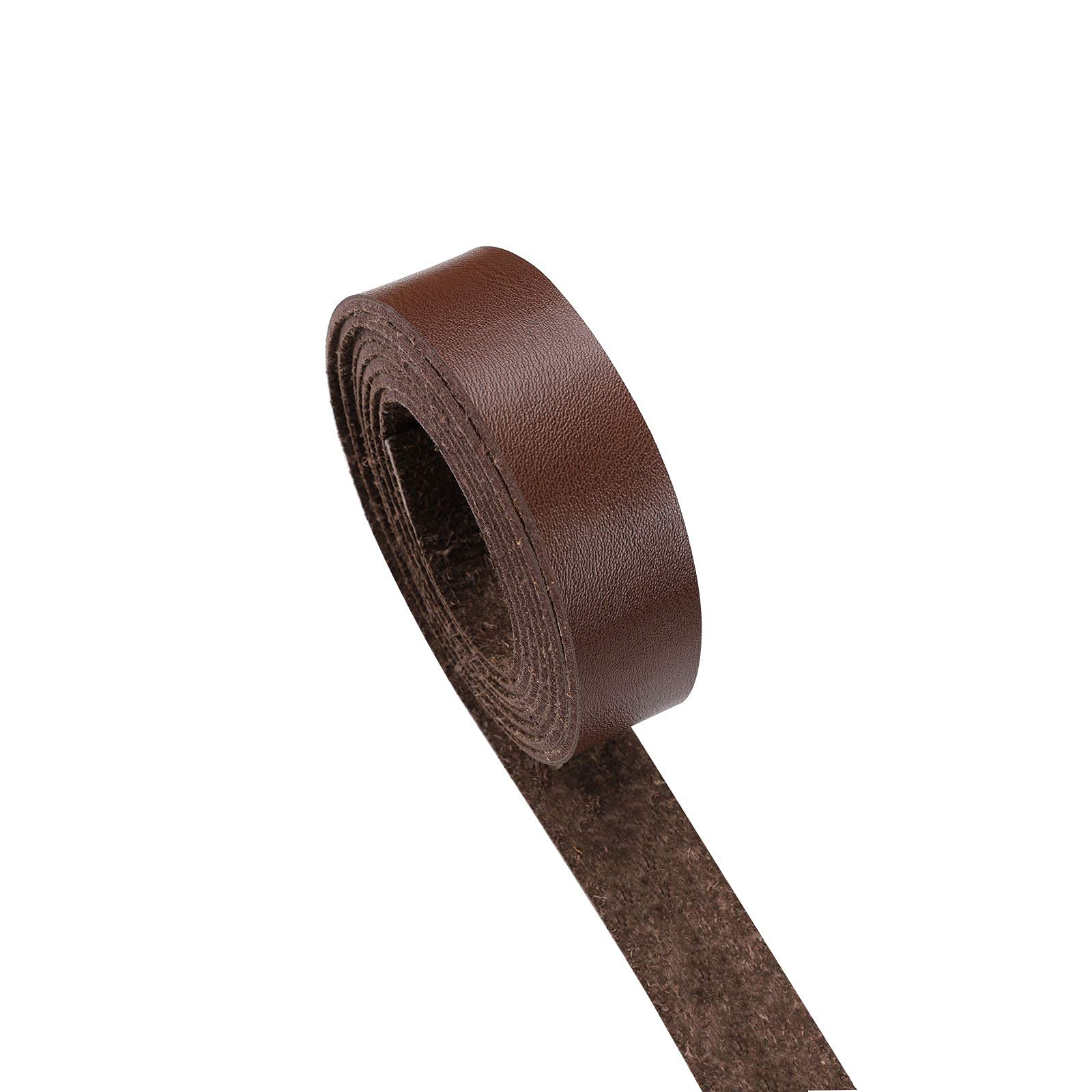 picheng Leather Strap Dark Brown 1 Inch Wide 72 Inches Long, Leather belt Strips Very Suitable for Pet Collars, Traction Ropes,Belts, Keychains, Leather Watch Straps DIY Craft Projects (Dark Brown)