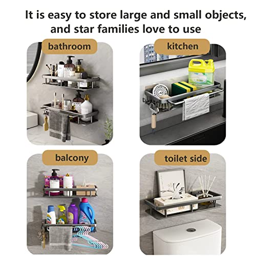 shower shelf for inside shower storage bathroom shower Organizer No Drilling ,Large Capacity,Rustproof Shower adhesive shower shelves shower wall caddy (Pack of 2)