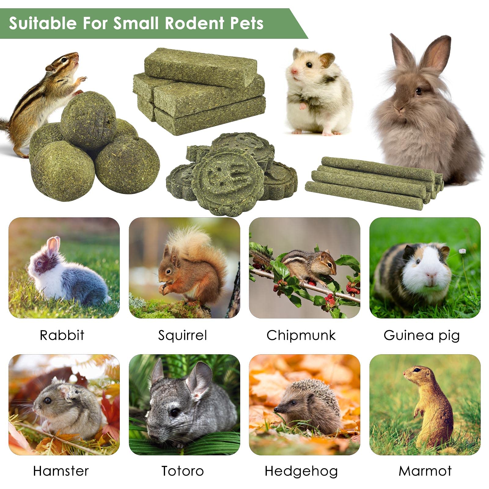 ERKOON 25Pcs Bunny Chew Toys, 100% Natural Timothy Hay Chew Biscuit&Treats Sticks, Chew Toy for Teeth for Rabbit Chinchilla Guinea Pig Hamster Gerbil Squirrel, 8.5oz