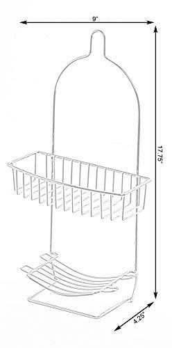Basicwise Metal Wire Hanging Bathroom Shower Storage Rack,Chrome,QI003490