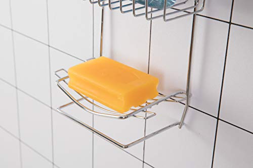 Basicwise Metal Wire Hanging Bathroom Shower Storage Rack,Chrome,QI003490