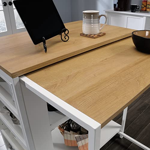 Sauder Miscellaneous Storage Kitchen Island, L: 31.50" x W: 32.88" x H: 36.00", White Finish