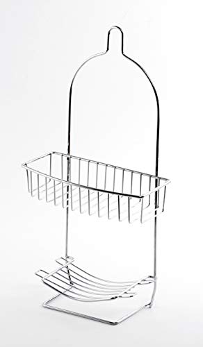 Basicwise Metal Wire Hanging Bathroom Shower Storage Rack,Chrome,QI003490