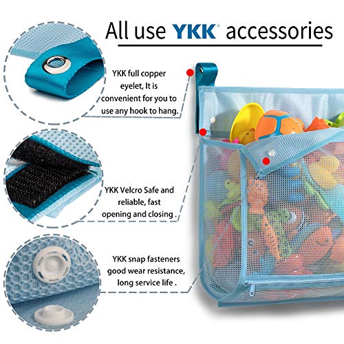 Tenrai Mesh Bath Toy Organizer, ( 1 Large, Blue) Bathtub Storage Bag, Multi-purpose Baby Toys Net, Toddler Shower Caddy for Bathroom, Quick Drying Kids Toy Holder, YY