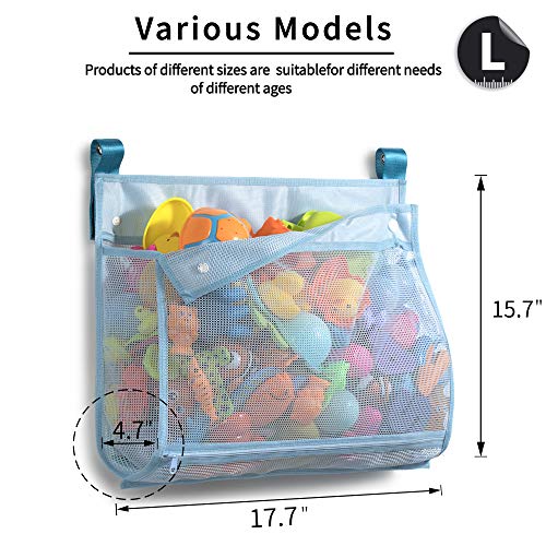 Tenrai Mesh Bath Toy Organizer, ( 1 Large, Blue) Bathtub Storage Bag, Multi-purpose Baby Toys Net, Toddler Shower Caddy for Bathroom, Quick Drying Kids Toy Holder, YY