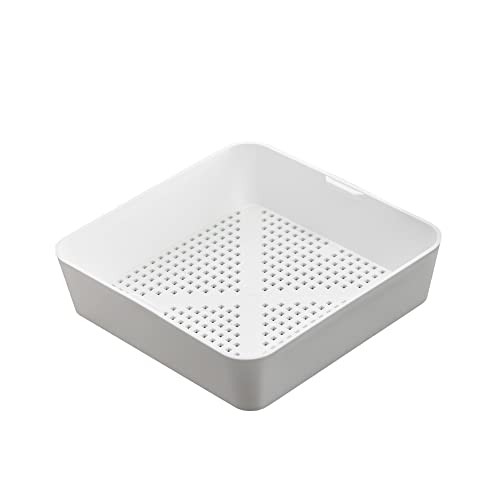 STEADYKLEEN - Plastic Shower Caddy, Fits Shower Shelves with Other Bathroom Must Haves, Mesh Shower Caddy Alternative, 8.5 x 2.5 inches
