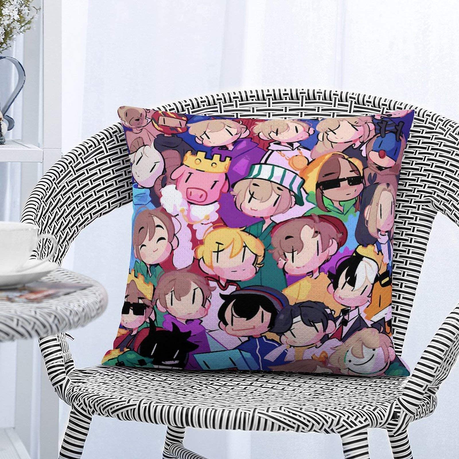 ZDZHWX Flip Sequin Pillow Cases Reversible Sequin Square Cushion Cover for Decor Bedroom Sofa Car 16 x 16 Inches