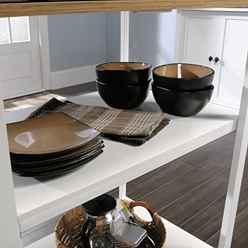 Sauder Miscellaneous Storage Kitchen Island, L: 31.50" x W: 32.88" x H: 36.00", White Finish