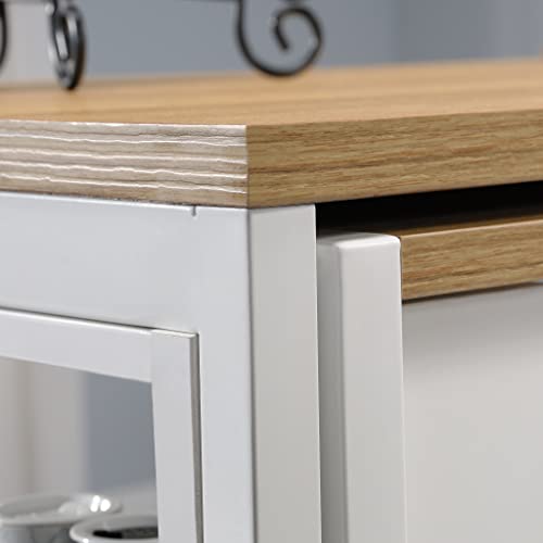 Sauder Miscellaneous Storage Kitchen Island, L: 31.50" x W: 32.88" x H: 36.00", White Finish