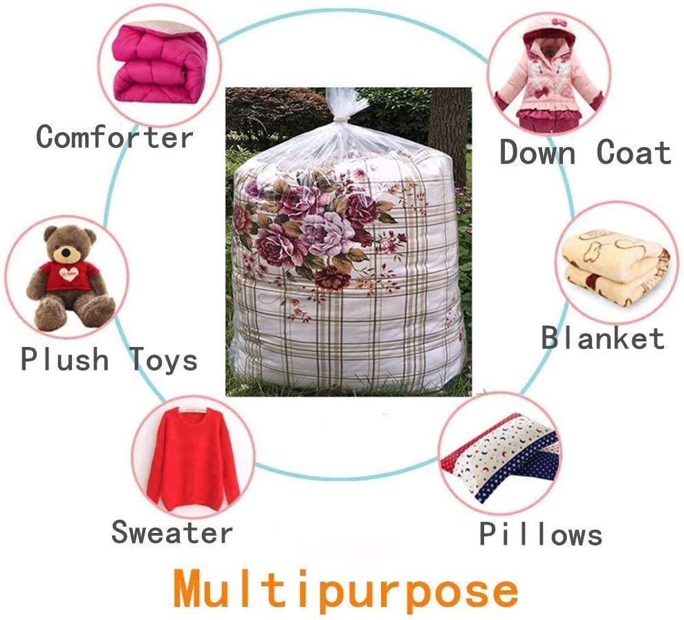 32x39 Inches Comforter Storage Bags Dustproof Moistureproof Jumbo Plastic Storage Bags for Blanket Clothes and Big Plush Toys Set of 10
