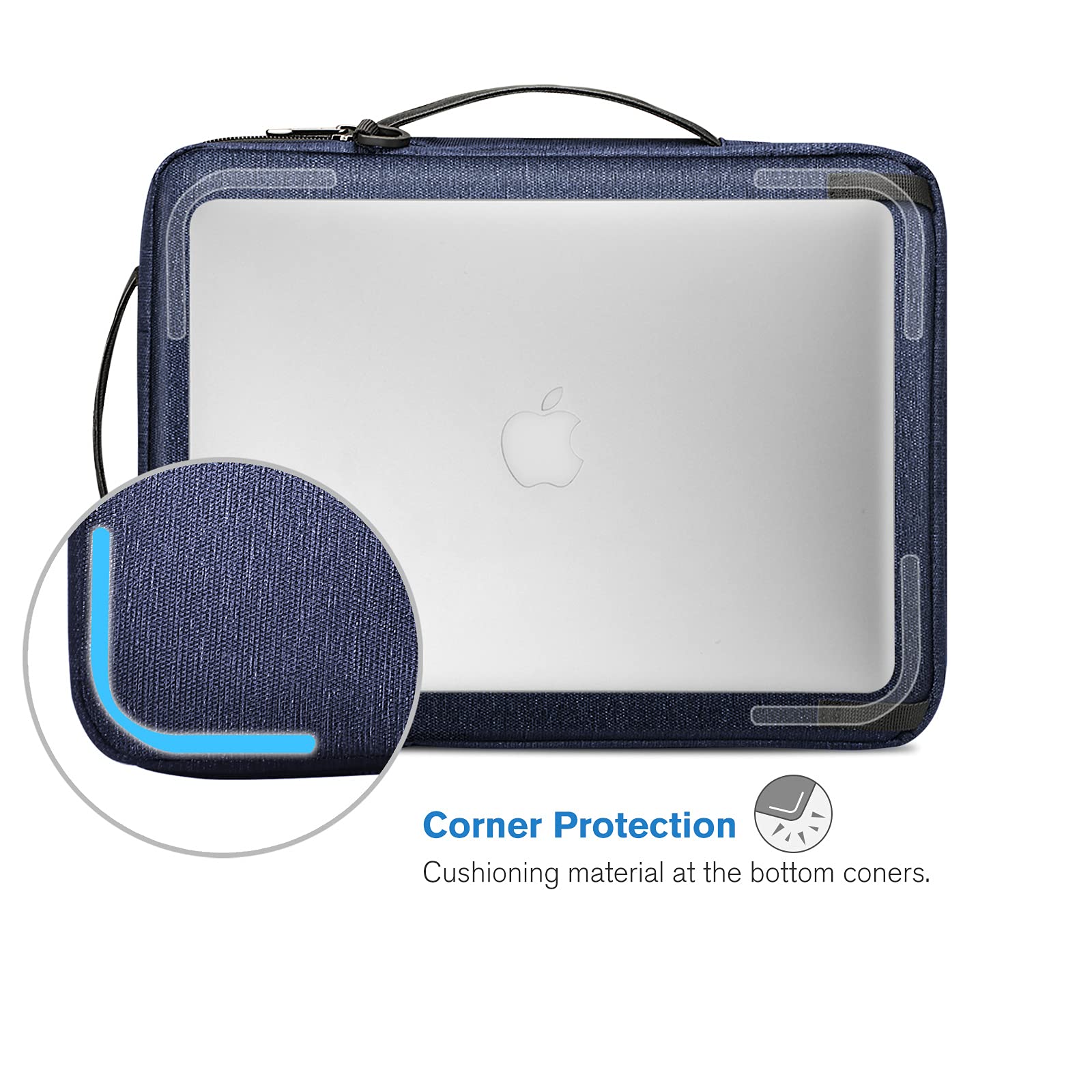 FINPAC Laptop Shoulder Bag for 14-inch MacBook Pro M3/M2/M1 Pro/Max A2779 A2442 2023-2021, 13’’ MacBook Air/Pro, Carrying Case for MacBook Air 15, Surface Laptop, HP, Dell, Acer Chromebook, Navy
