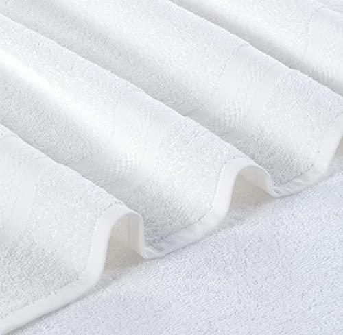 REGAL RUBY, 6 Piece Towel Set, 2 Bath Towels 2 Hand Towels 2 Washcloths, Soft and Absorbent, 100% Turkish Cotton Towels for Bathroom and Kitchen Shower Towel, White
