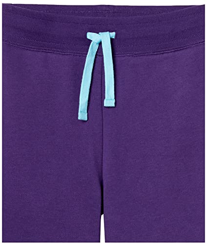 Amazon Essentials Boys' Fleece Jogger Sweatpants (Previously Spotted Zebra), Pack of 2, Grey Birds/Purple, Medium