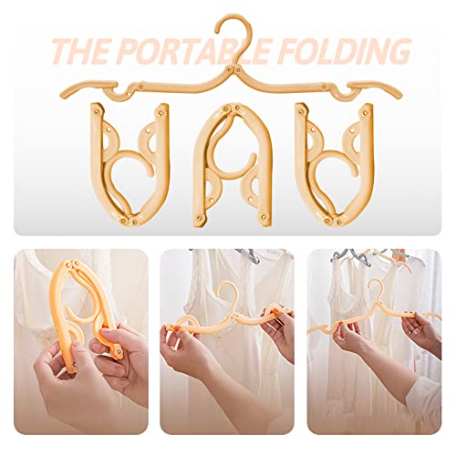 12 Pcs Travel Hangers,Portable Folding Clothes Hangers ,Clothes Drying Rack for Home and Travel (3 Color)