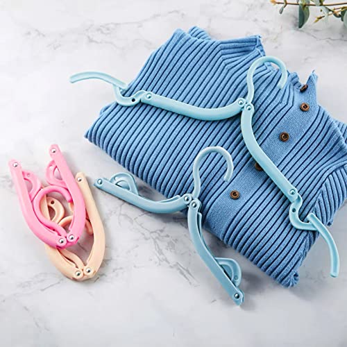 12 Pcs Travel Hangers,Portable Folding Clothes Hangers ,Clothes Drying Rack for Home and Travel (3 Color)