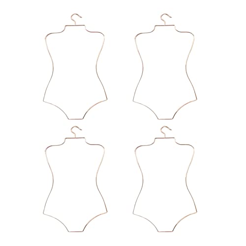 Gazechimp 4pcs Metal Wire Body Shape Bikini Swimsuit Hanger Girls Unisex Wardrobe Organizer Coat Rack Clothing Hanger for Bedroom Home Cloakroom Closet