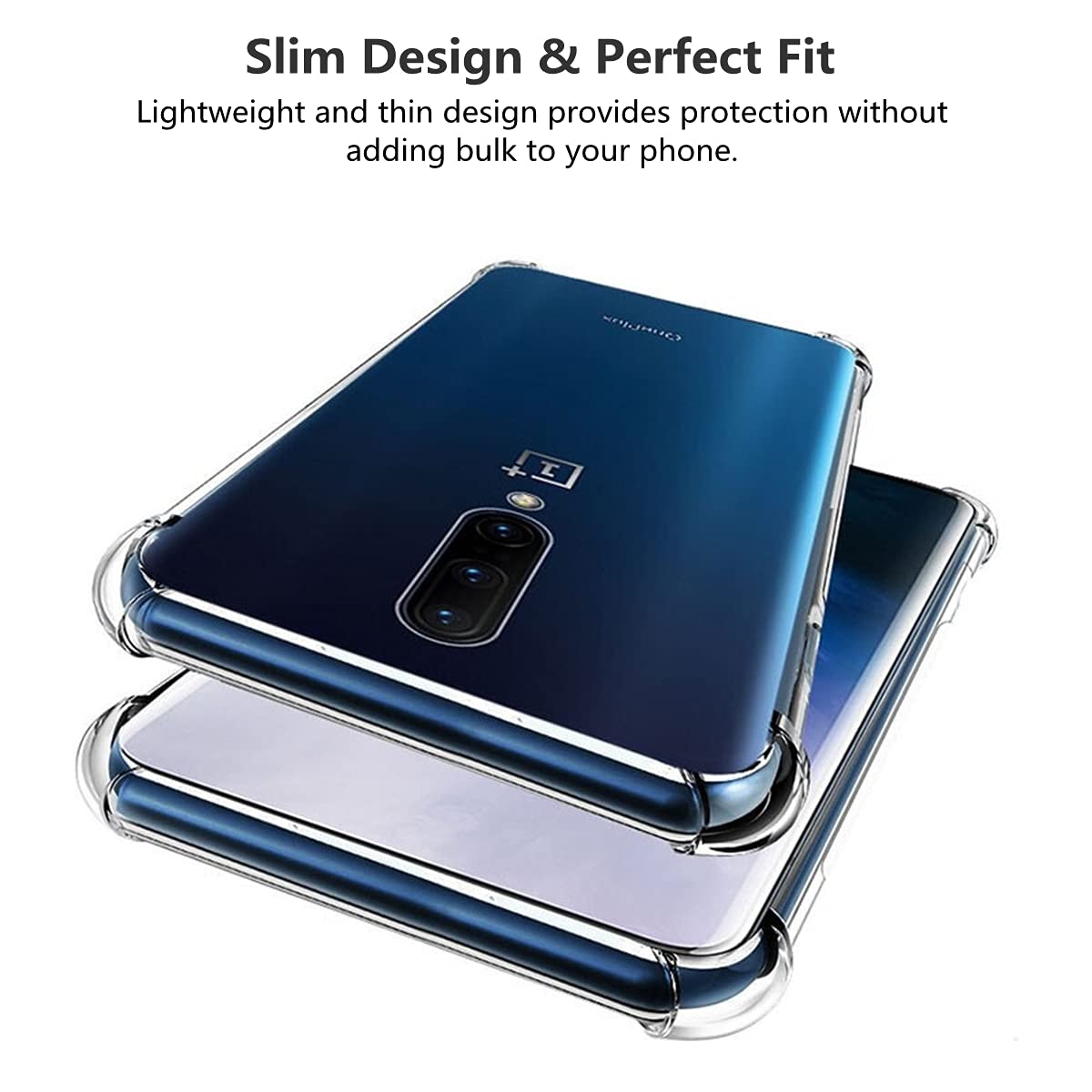 iCoverCase for OnePlus 7 Pro Case Clear, Corner Shockproof Protective Phone Case Soft TPU Slim Thin Case for OnePlus 7 Pro - Clear