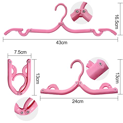 12 Pcs Travel Hangers,Portable Folding Clothes Hangers ,Clothes Drying Rack for Home and Travel (3 Color)