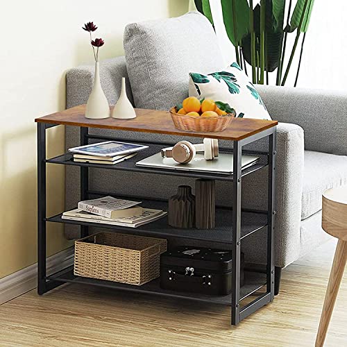Garden 4 you 2PC 4-Tiers Shoe Storage Freestanding Organizer Modern 25.2 IN Tilting Adjustable Shoe Rack, Stable, Durable For High Heels, Entryways, Hallways, Closets, Dormitory Rooms, Brown