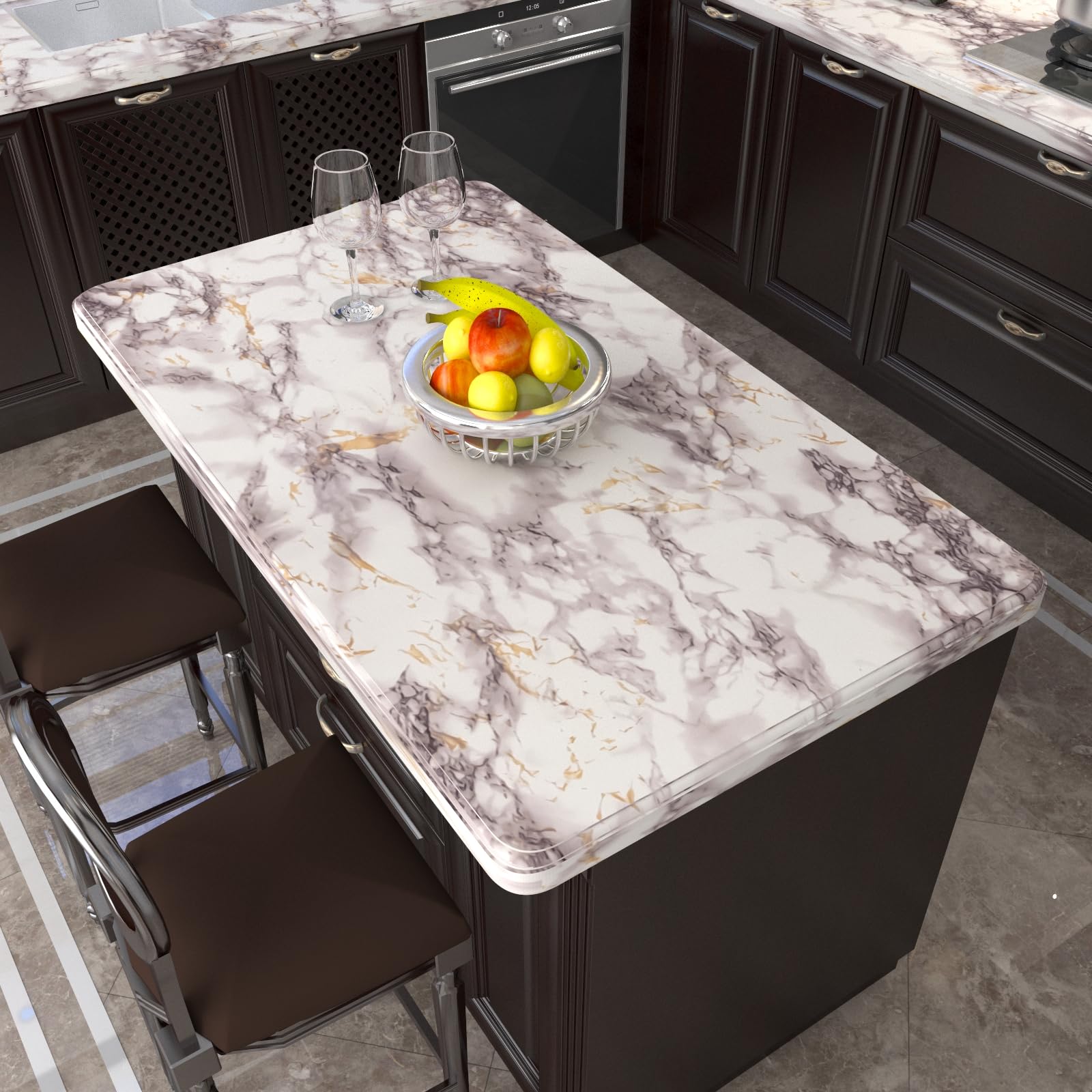 VIOPVERY White Marble Wallpaper Peel and Stick 15.7"x393" White Wall Paper Pull and Stick Contact Paper for Countertops Waterproof Self-Adhesive Marble Contact Paper for Kitchen Desk Cabinet Decor