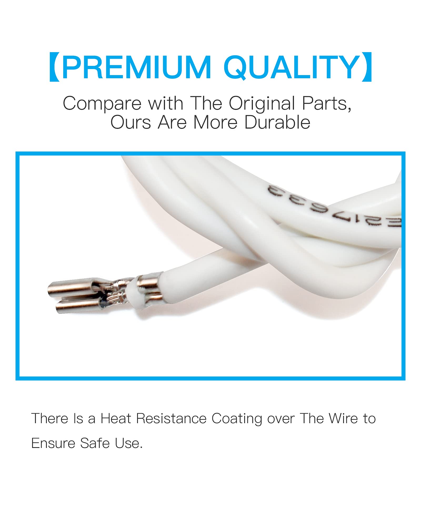 Dtong Grill Ignitor Wire kit & Ceramic Electrode Vermont Casting Grill Replacement Parts, Jenn Air Grill Igniter, Ignition Electrode Gas Burner for Uniflame(4-Pack)