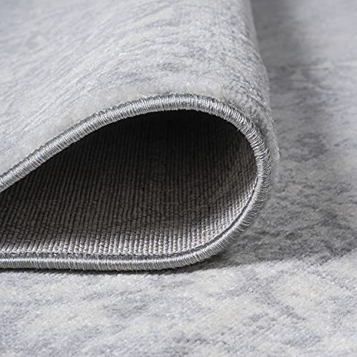 JONATHAN Y MDP103B-8 Modern Vintage Moroccan Medallion Indoor Area-Rug Country Easy-Cleaning Bedroom Kitchen Living Room Non Shedding, 8 X 10, Light Gray