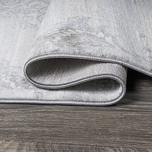 JONATHAN Y MDP103B-8 Modern Vintage Moroccan Medallion Indoor Area-Rug Country Easy-Cleaning Bedroom Kitchen Living Room Non Shedding, 8 X 10, Light Gray