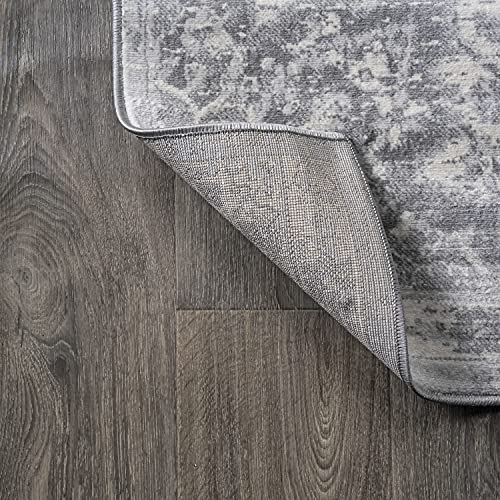 JONATHAN Y MDP103B-8 Modern Vintage Moroccan Medallion Indoor Area-Rug Country Easy-Cleaning Bedroom Kitchen Living Room Non Shedding, 8 X 10, Light Gray
