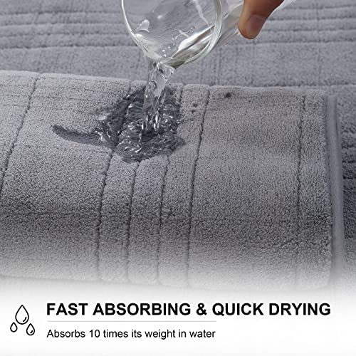 Oversized Bath Towel Set, 4 Piece Grey Extra Large Bath Towels 35"x70", Premium Microfiber Bath Towel Sheets, Ultra Soft, Highly Absorbent, Quick Dry, Bath Sheets Towels for Adults, Bathroom